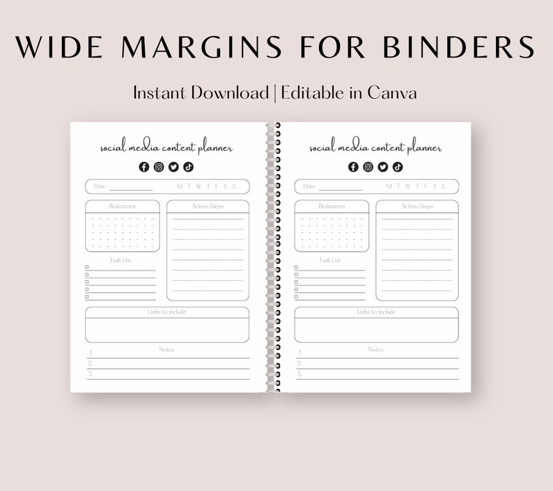 Social Medial Tracker Printable and Editable, Content Tracking Tool ...