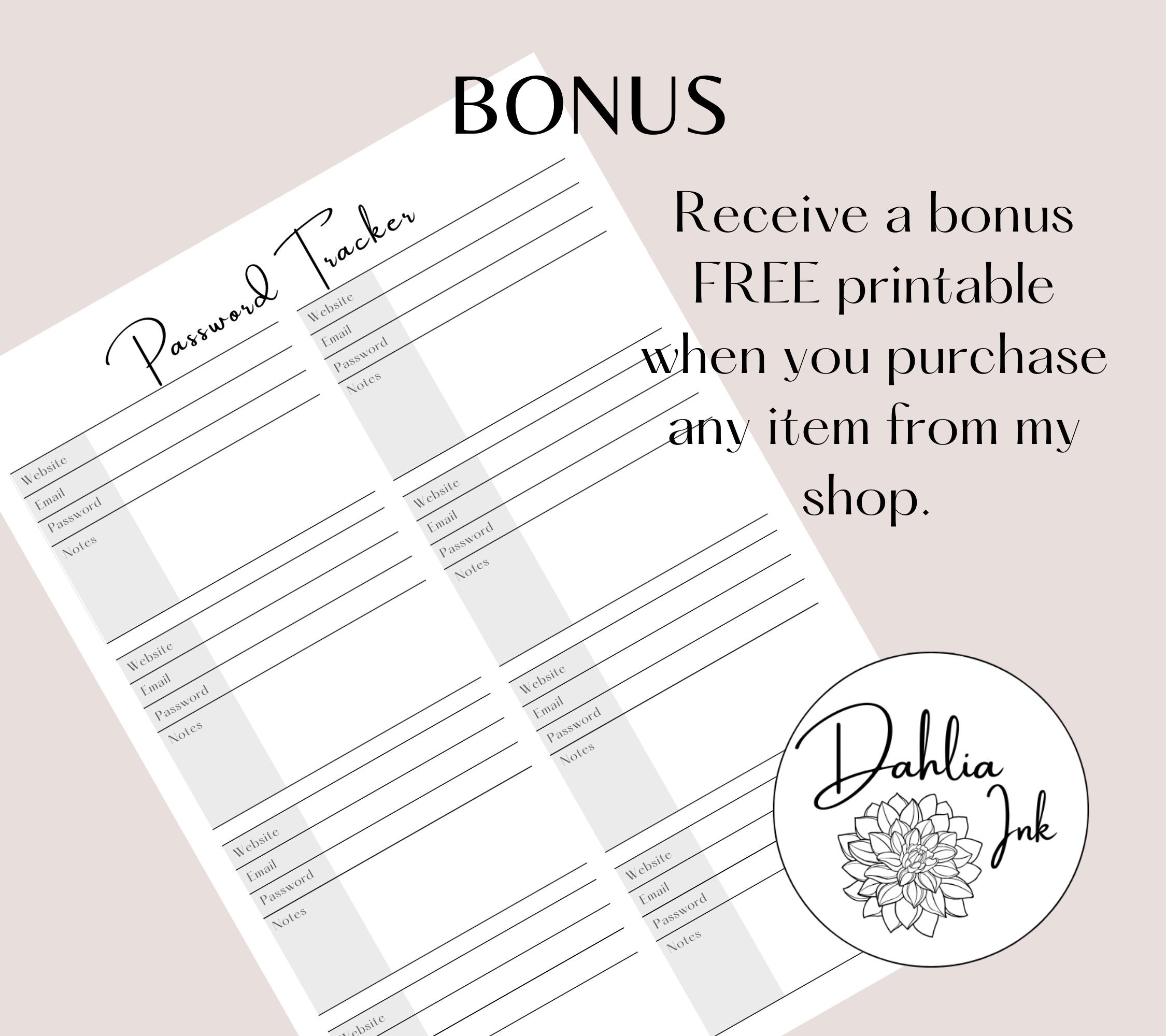 107 Page Bullet Journal, A4 and A4 Printable Bujo, Bullet Journal ...