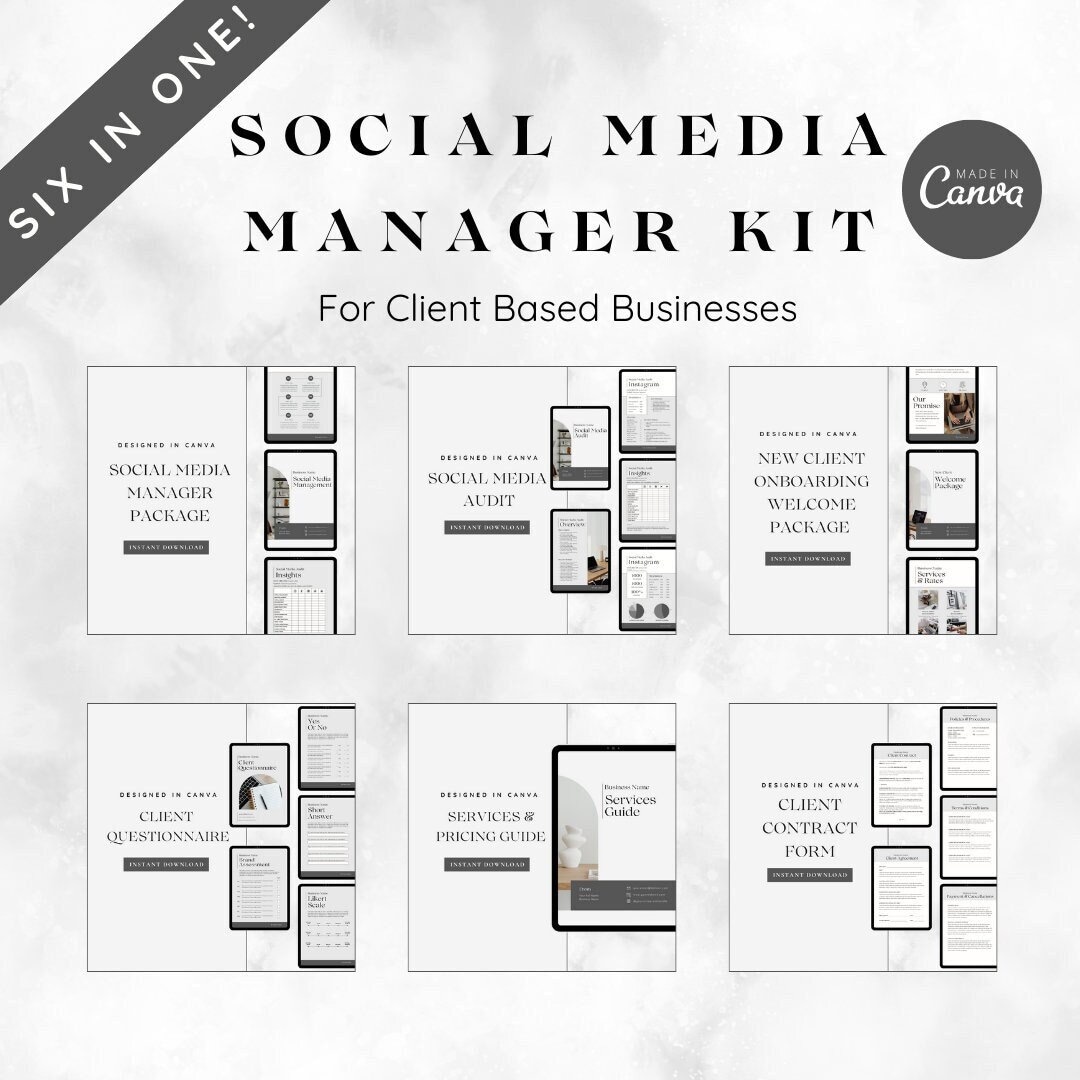 6 in 1 Social Media Manager Starter Kit, Business Starter Kit, Client ...