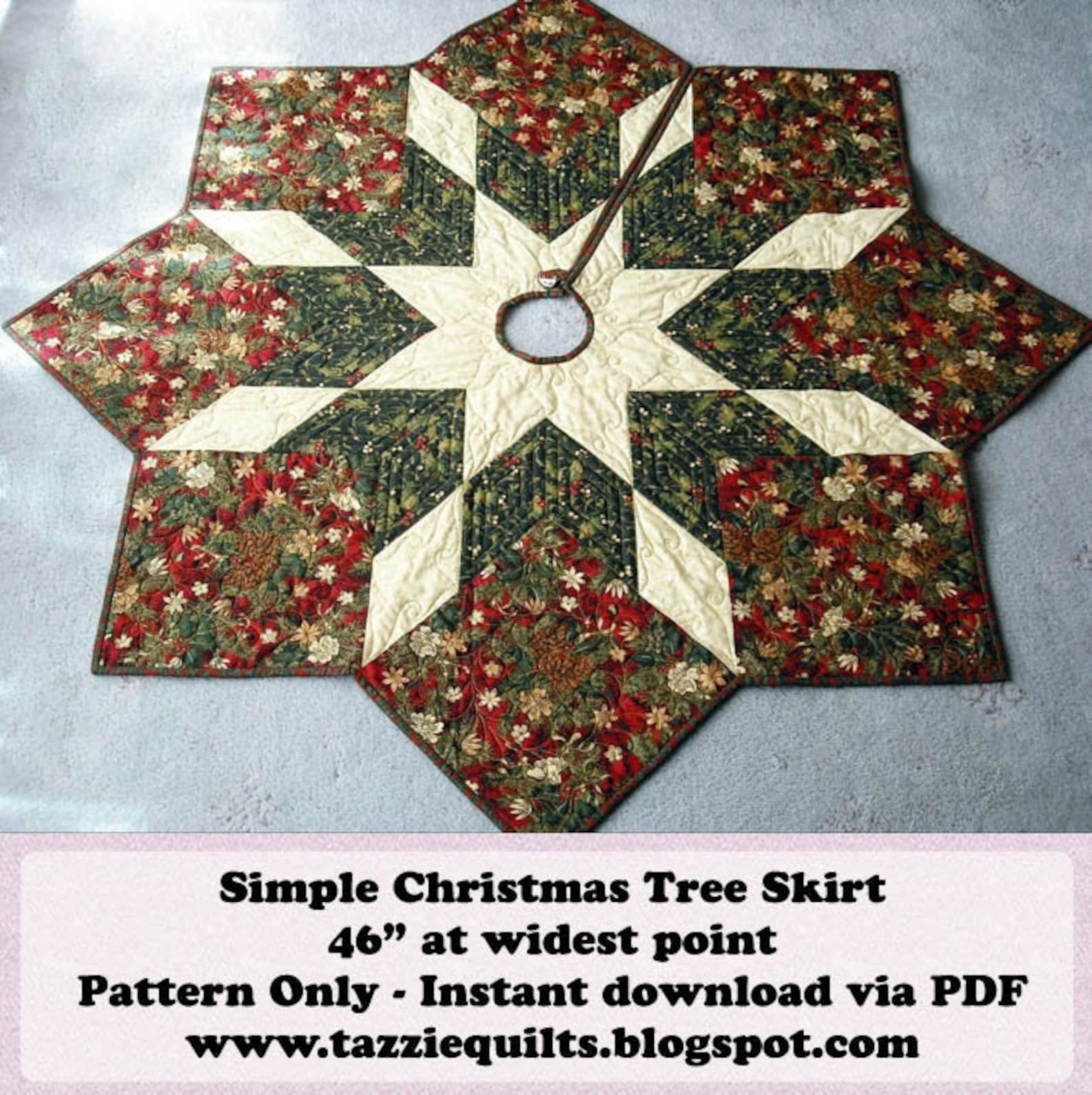 Quilted Christmas Tree Skirt Pattern PDF Original - Etsy