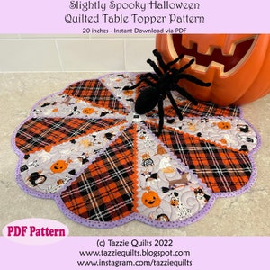 Quilted Halloween Table Topper Pattern - PDF Pattern - Slightly Spooky ...