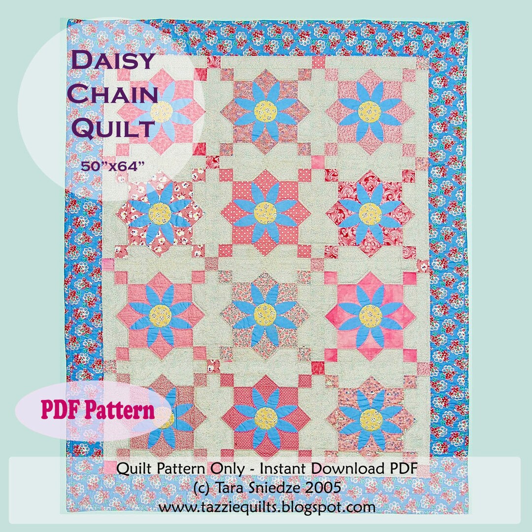 Daisy Chain Quilt Pattern. Combines Traditional Piecing With Simple Appliqué. - Etsy