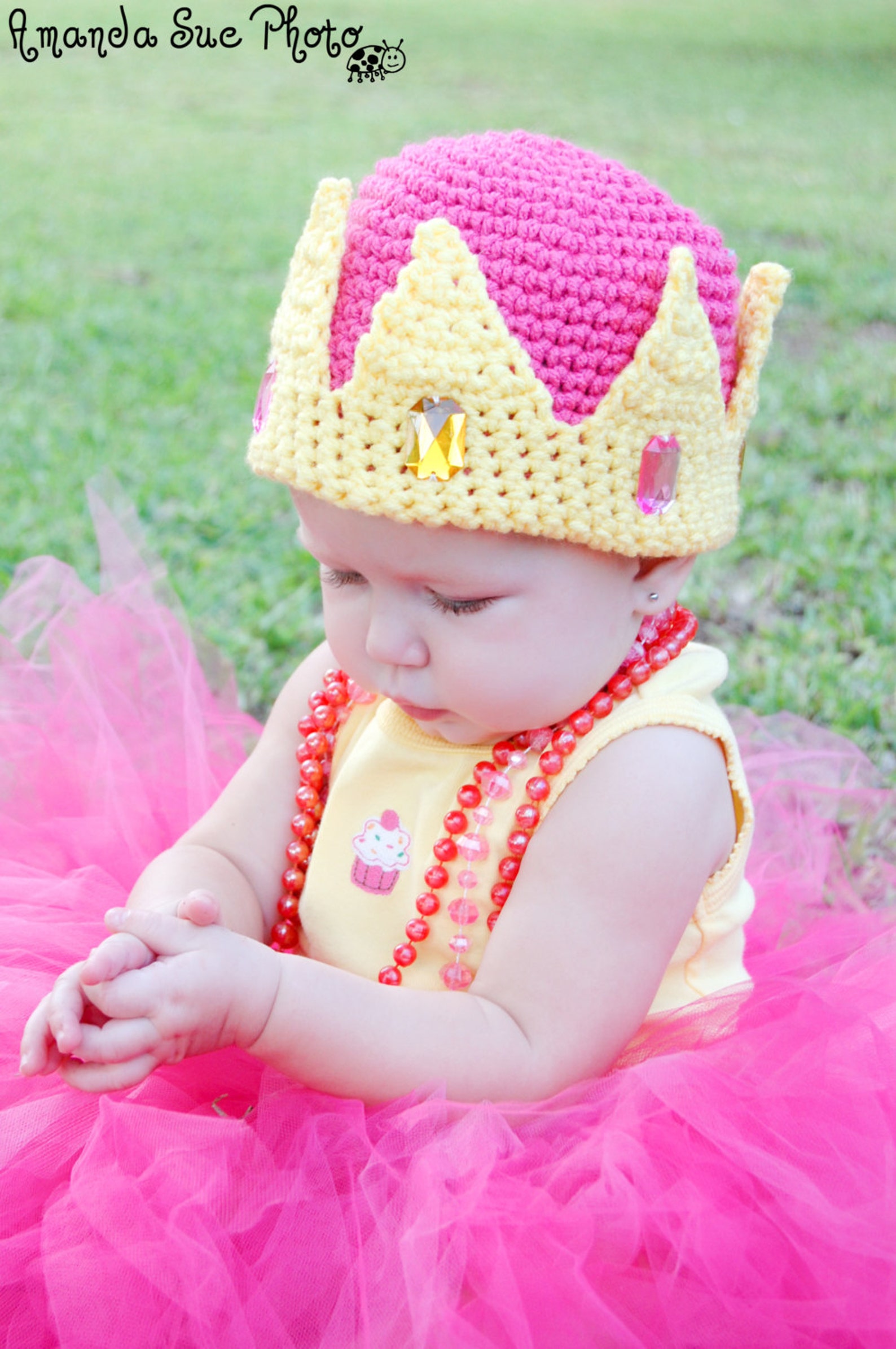 Set of 2 Crochet Patterns-little Prince and Princess Hats-includes Baby ...