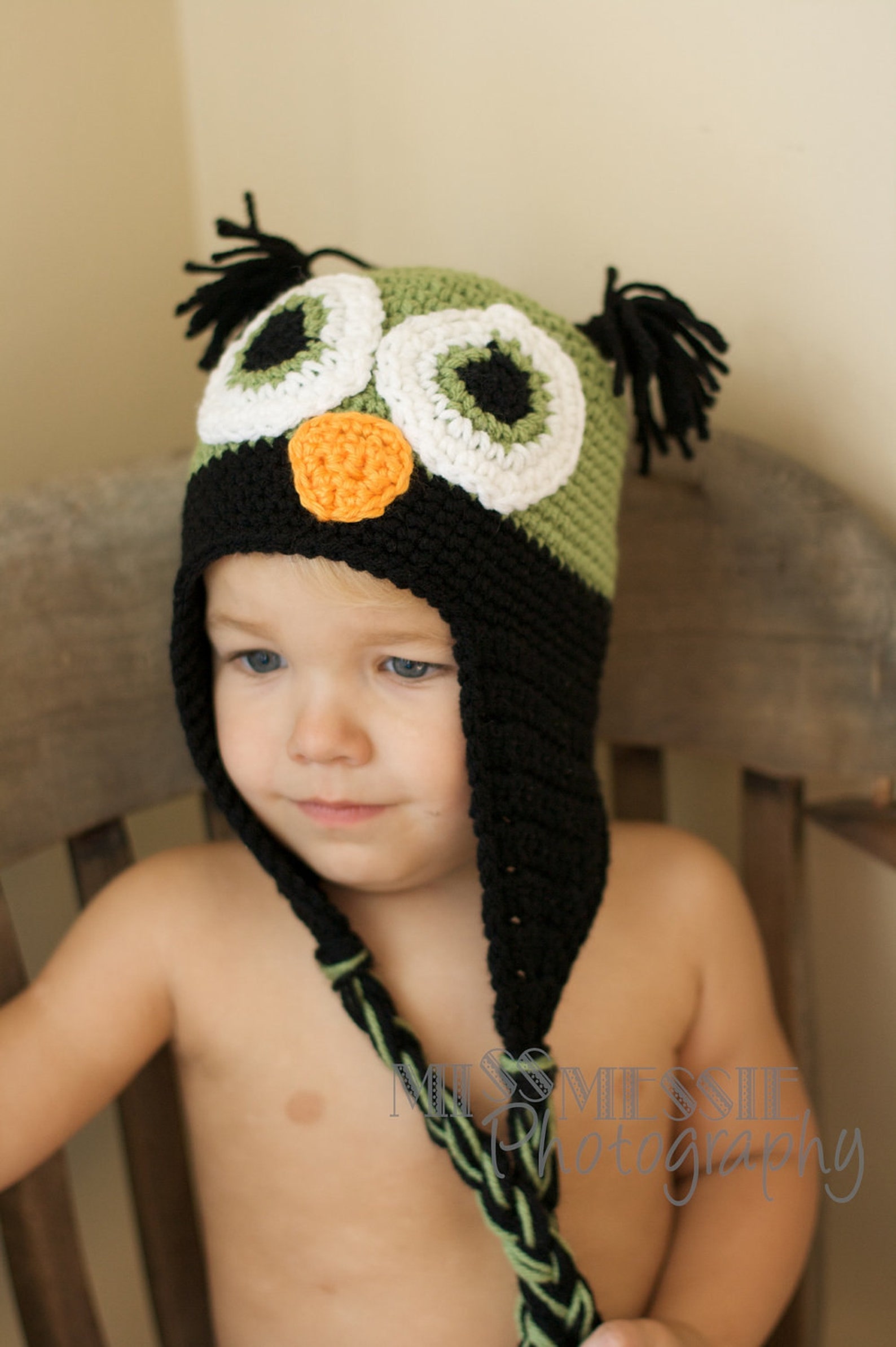 Pattern Directions for Making a Crochet Boys Owl Earflap Hat Infant and ...