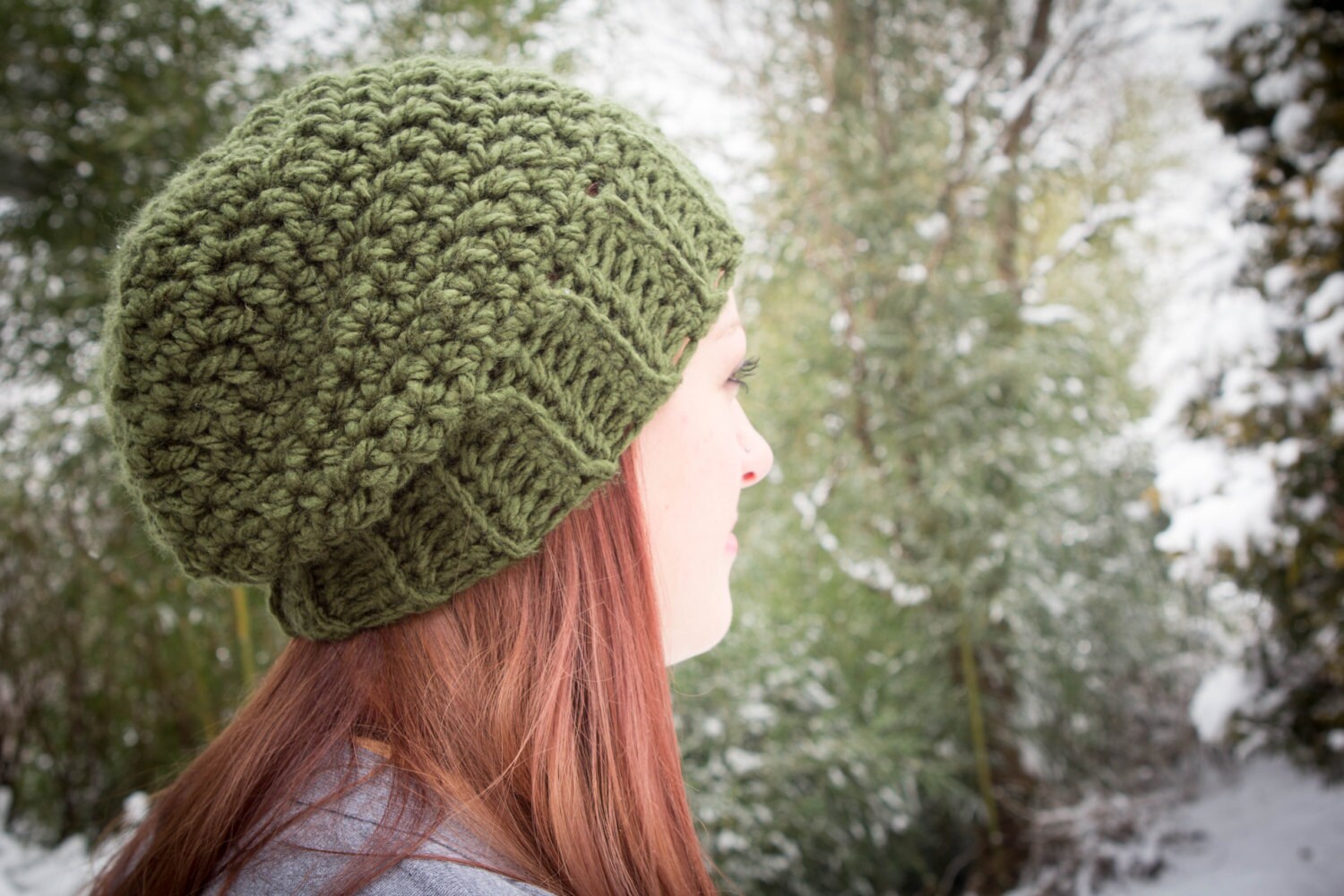 Chunky Crochet Pattern for a Slouch Hat Beanie Women Men - Etsy
