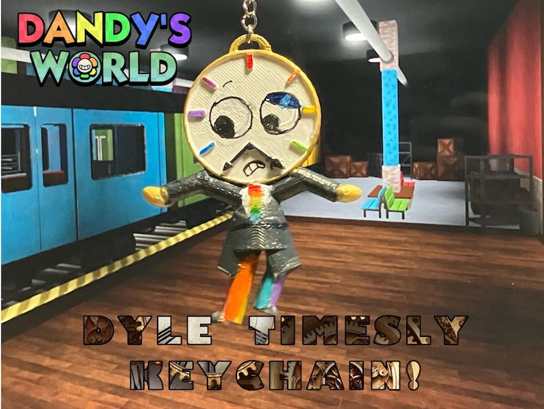 DANDY’S WORLD Dyle Timsley 3d Printed Keychain Figurine - Etsy