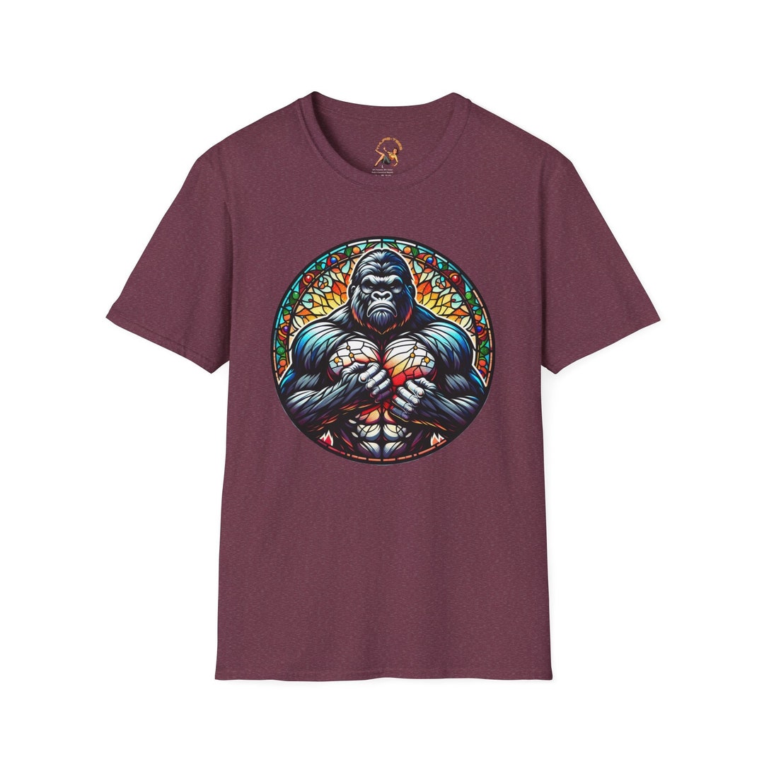 Gorilla Stained Glass Shirt Ape T-shirt Stained Glass Window Tee ...