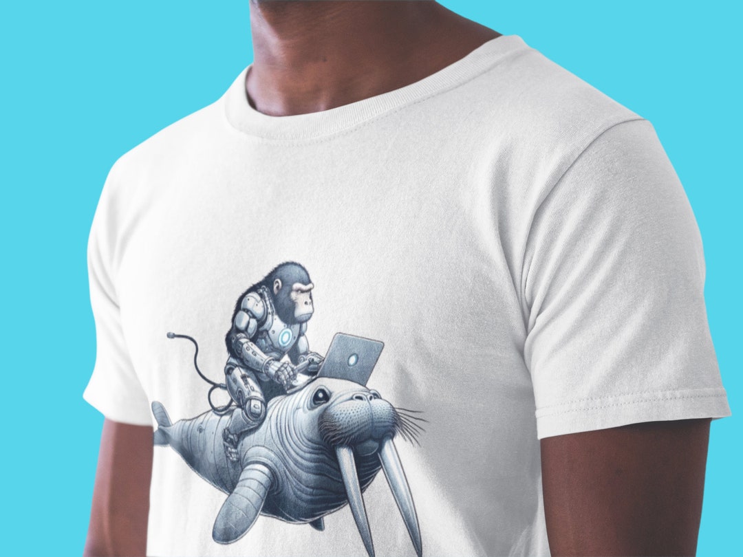 Robot Monkey Shirt Walrus T Shirt Robot Walrus T-shirt Dystopian Shirt ...