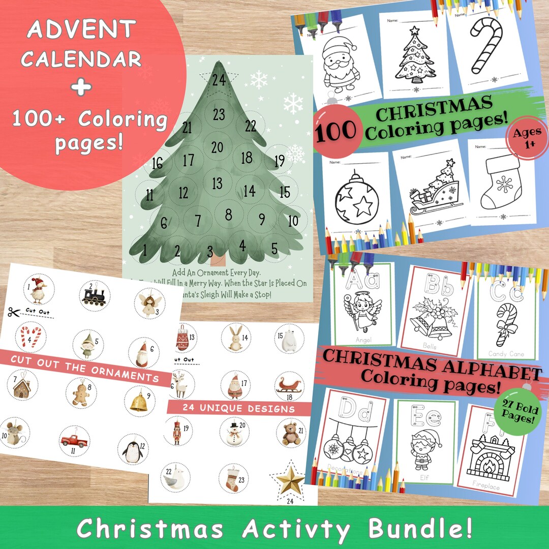 Printable Christmas Activities, Christmas Activity Bundle Preschool ...