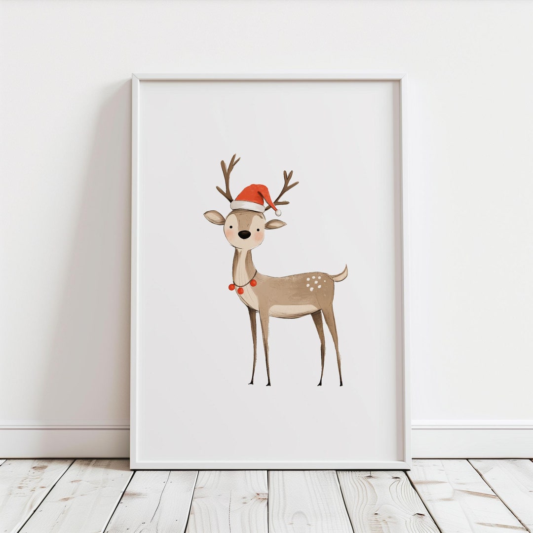 Santa's Reindeer Wall Art Christmas Nursery Holdiay Printable Art ...