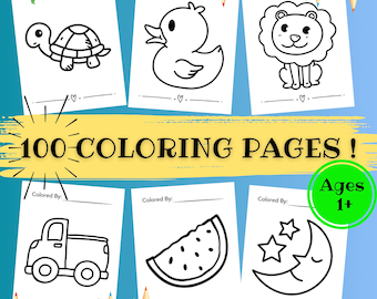 50 Simple Coloring Pages for Kids Toddlers Preschoolers I Coloring Book ...