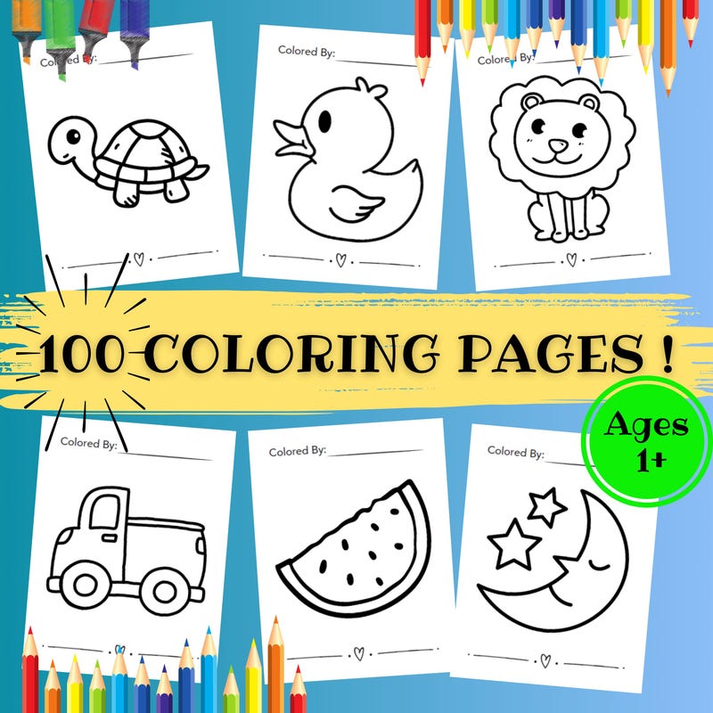 Super Simple Coloring Book - Etsy