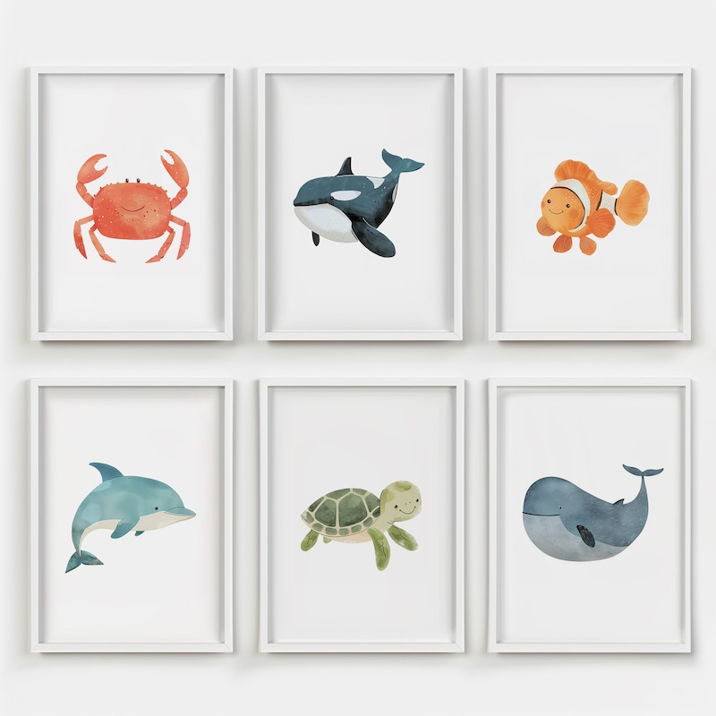 Sea Animals Print - Etsy