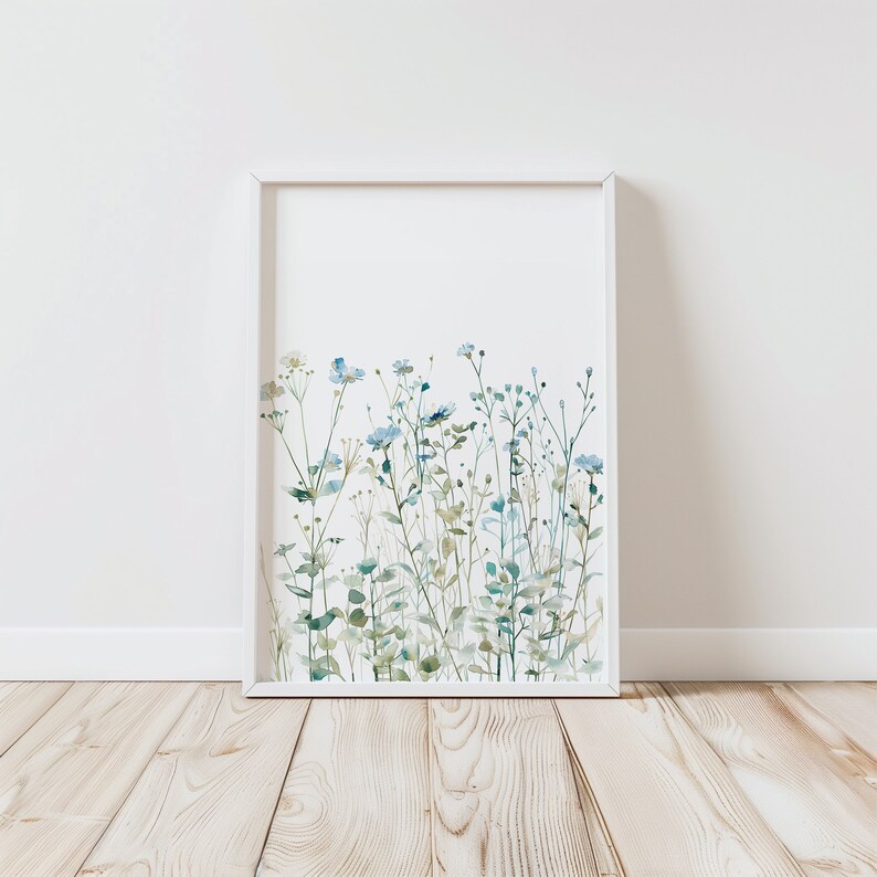 Wildflower Printable Art | Boho Nursery Wall Art | Blue Green ...