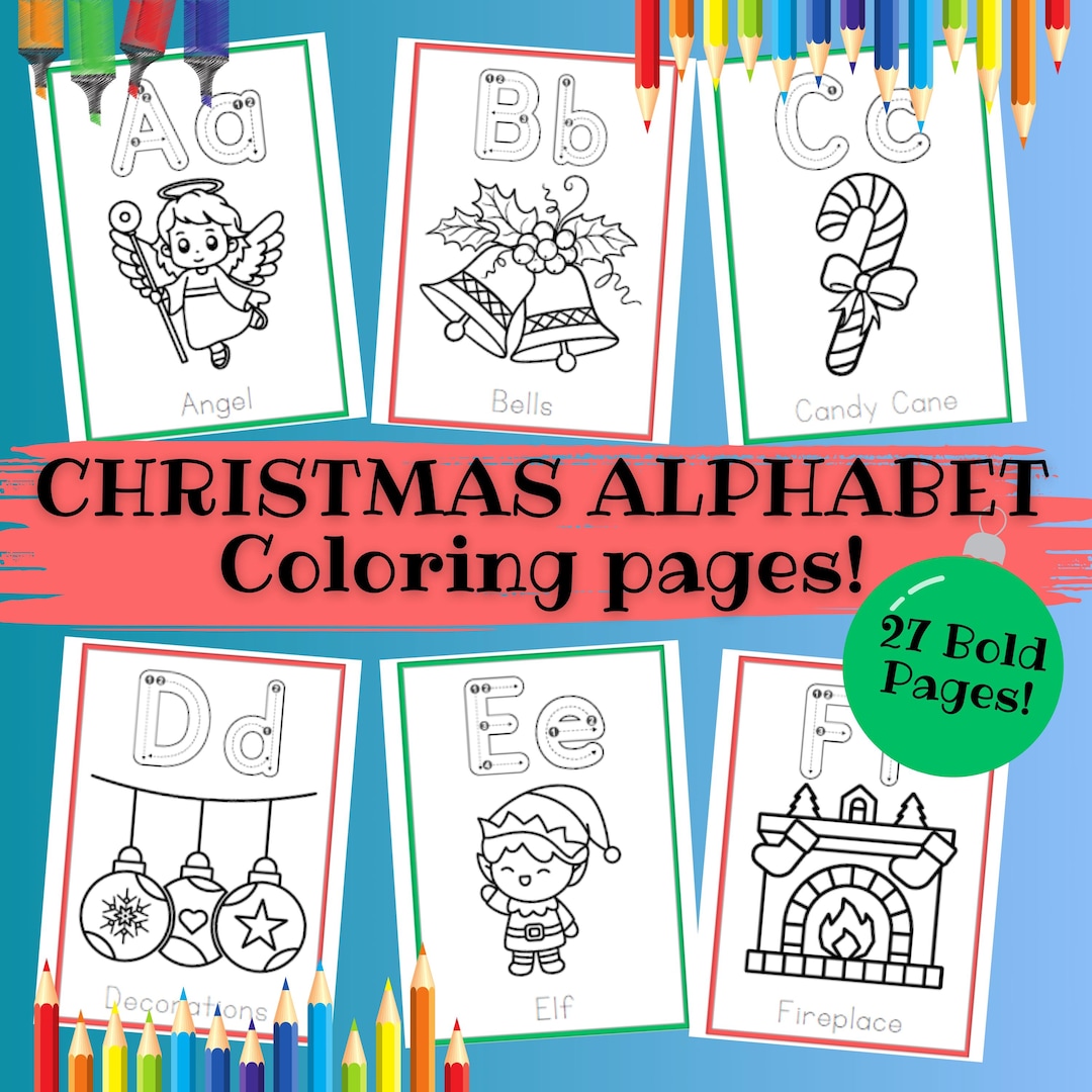 Christmas Alphabet Coloring Book for Kids Toddlers Preschoolers ...
