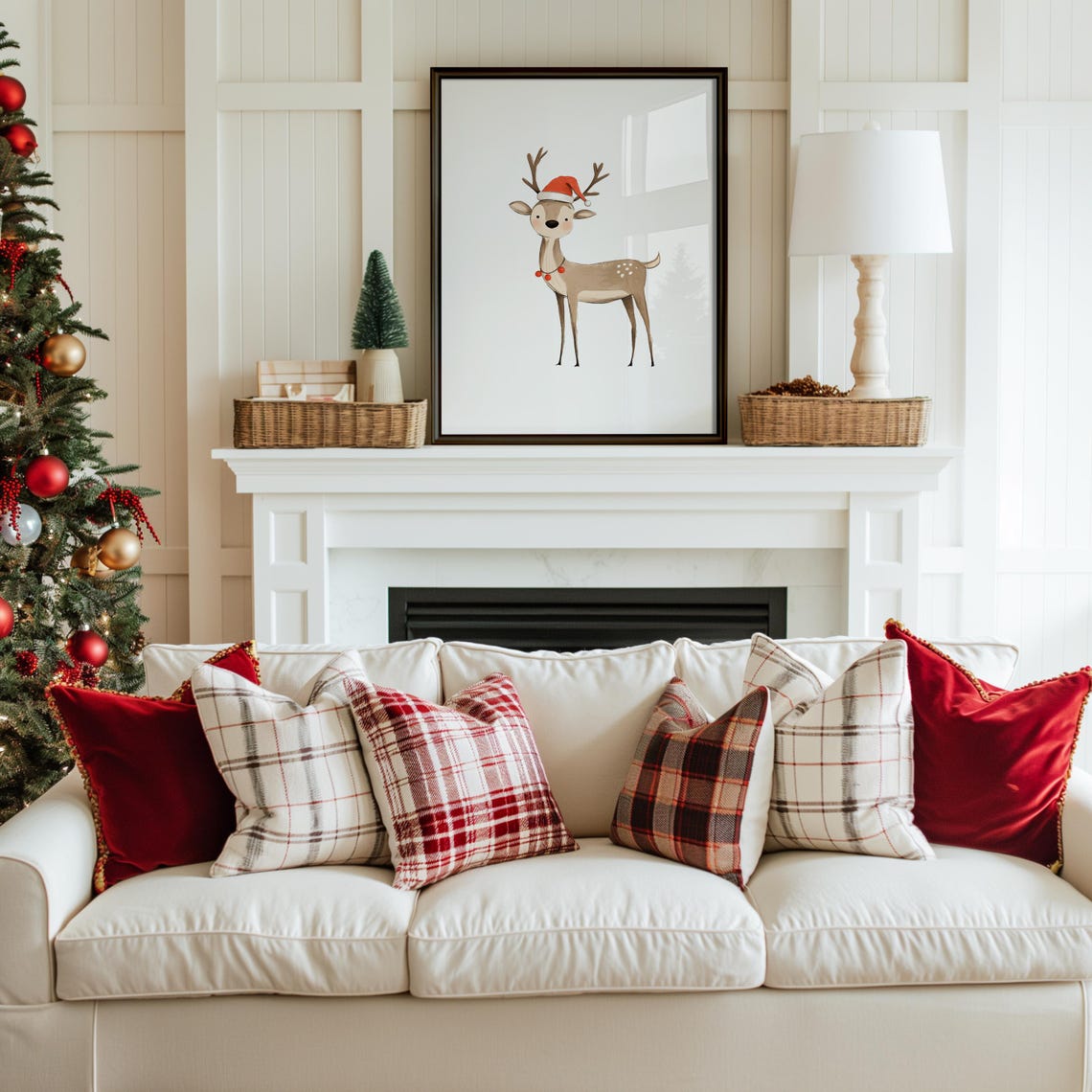 Santa's Reindeer Wall Art Christmas Nursery Holdiay Printable Art ...