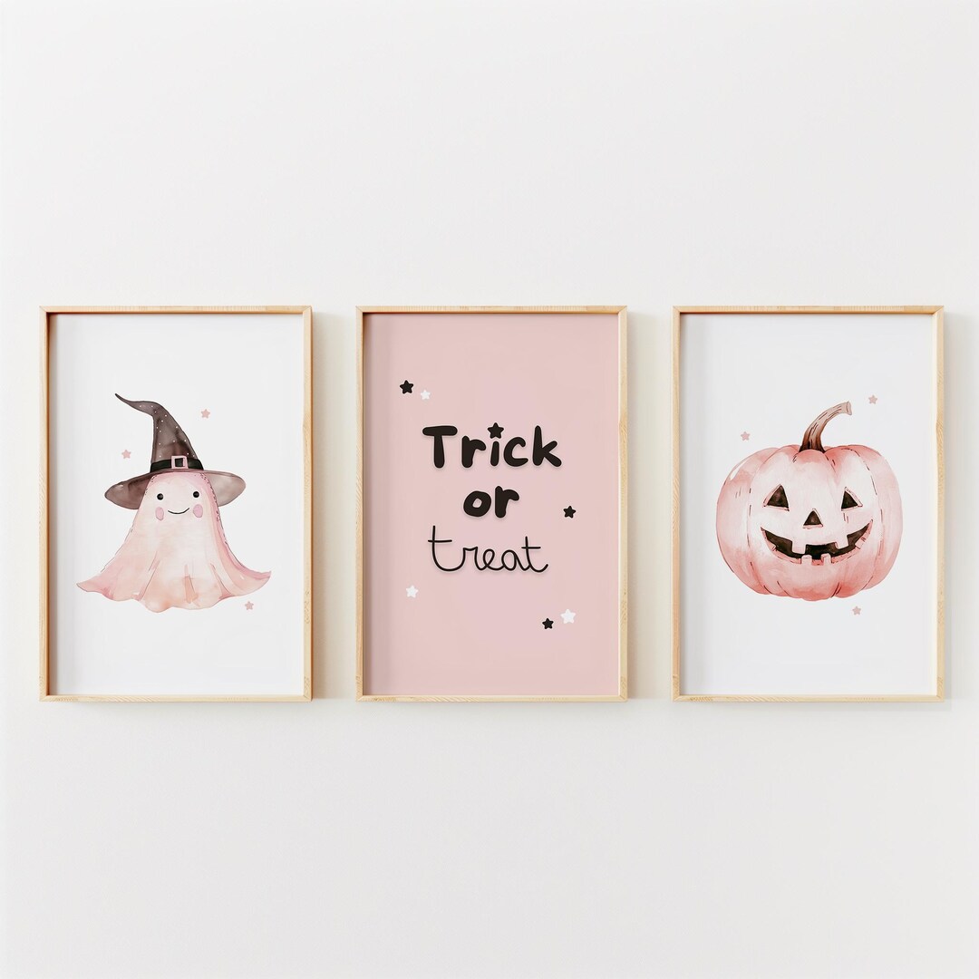 Halloween Set of 3 Printable Wall Art | Kids Room Halloween Decor ...