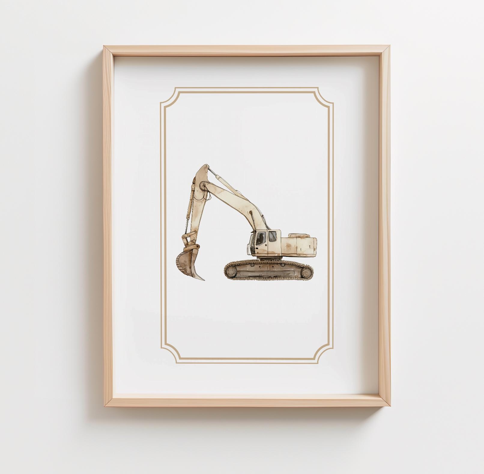 Construction Vehicle Wall Art, Digger Trucks Boy Room Prints ...