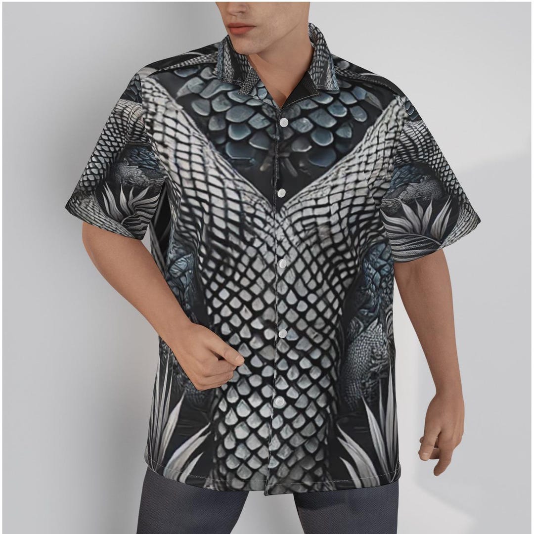 All-over Snakeskin Print Snake Men's Hawaiian Shirt Mens Hawaiian Shirt ...