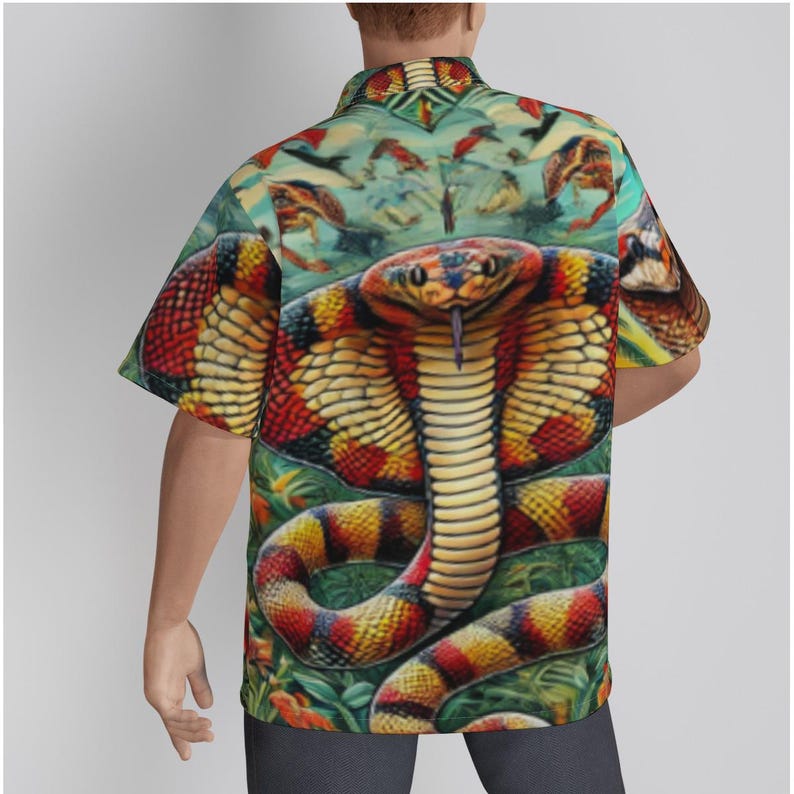 Animalistic Snake Men's Hawaiian Shirt - Men's Short-sleeve Hawaiian ...