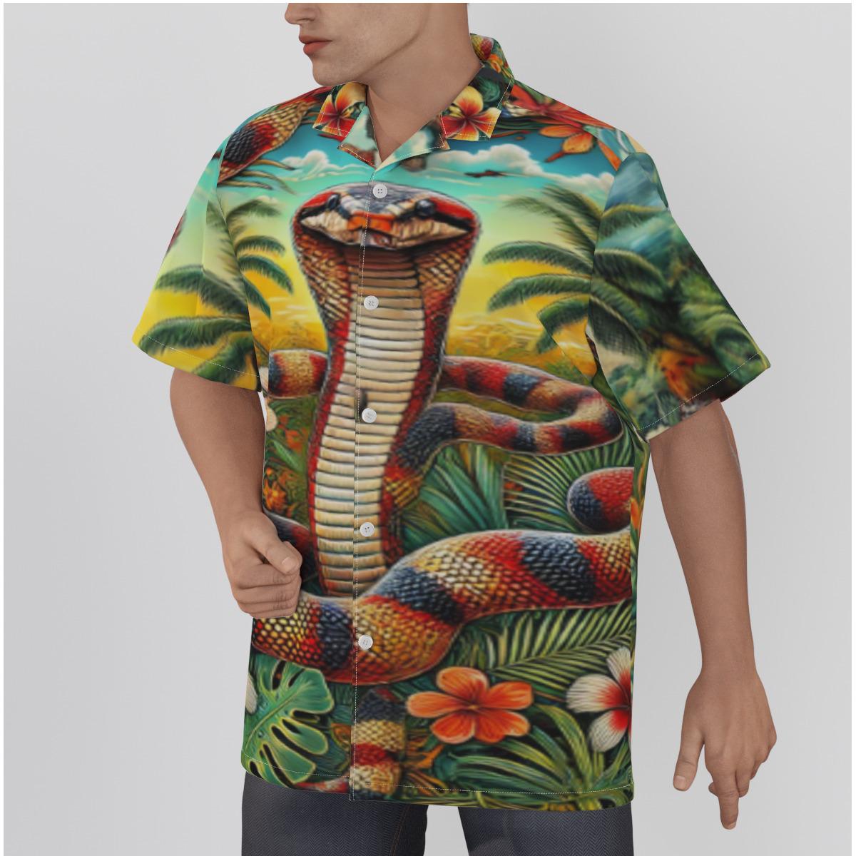 Animalistic Snake Men's Hawaiian Shirt - Men's Short-sleeve Hawaiian ...