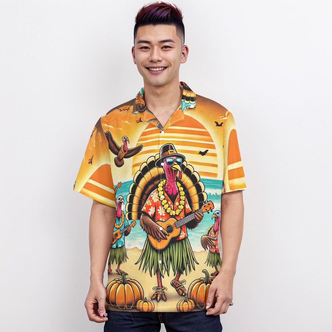 Thanksgivi Ng Thanks Giving Hawaiian Turkey Thanksgiving Shirt Tropical ...