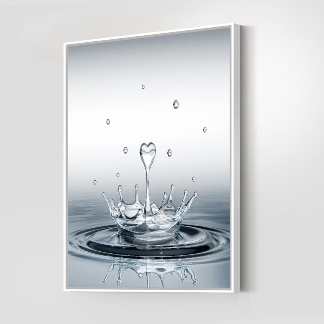 Heart Drop Splash Bathroom Wall Art Bathroom Wall Decor Bathroom Canvas ...