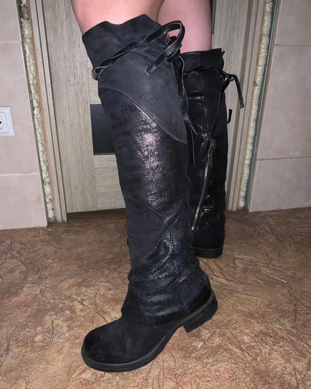 A.s 98 Very Rare Knee Hi Leather Boots Shoes - Etsy