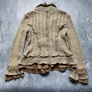 Juju Christine VNTG Lace up Zip Grunge Wool Knit Faux Fur Flare ...