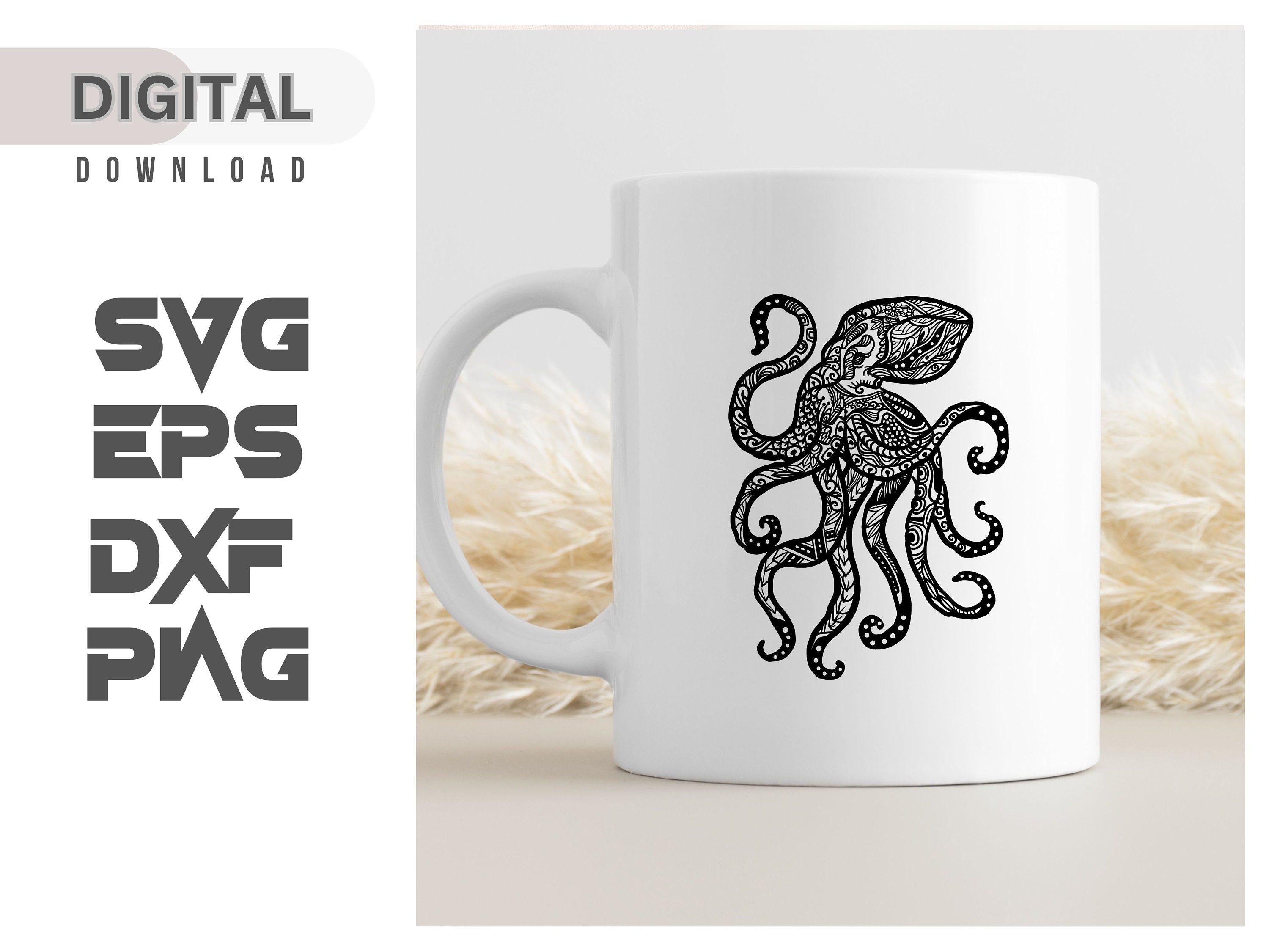 Octopus SVG Kraken SVG Kraken Hand Draw Octopus Line Art Kraken Doodle ...