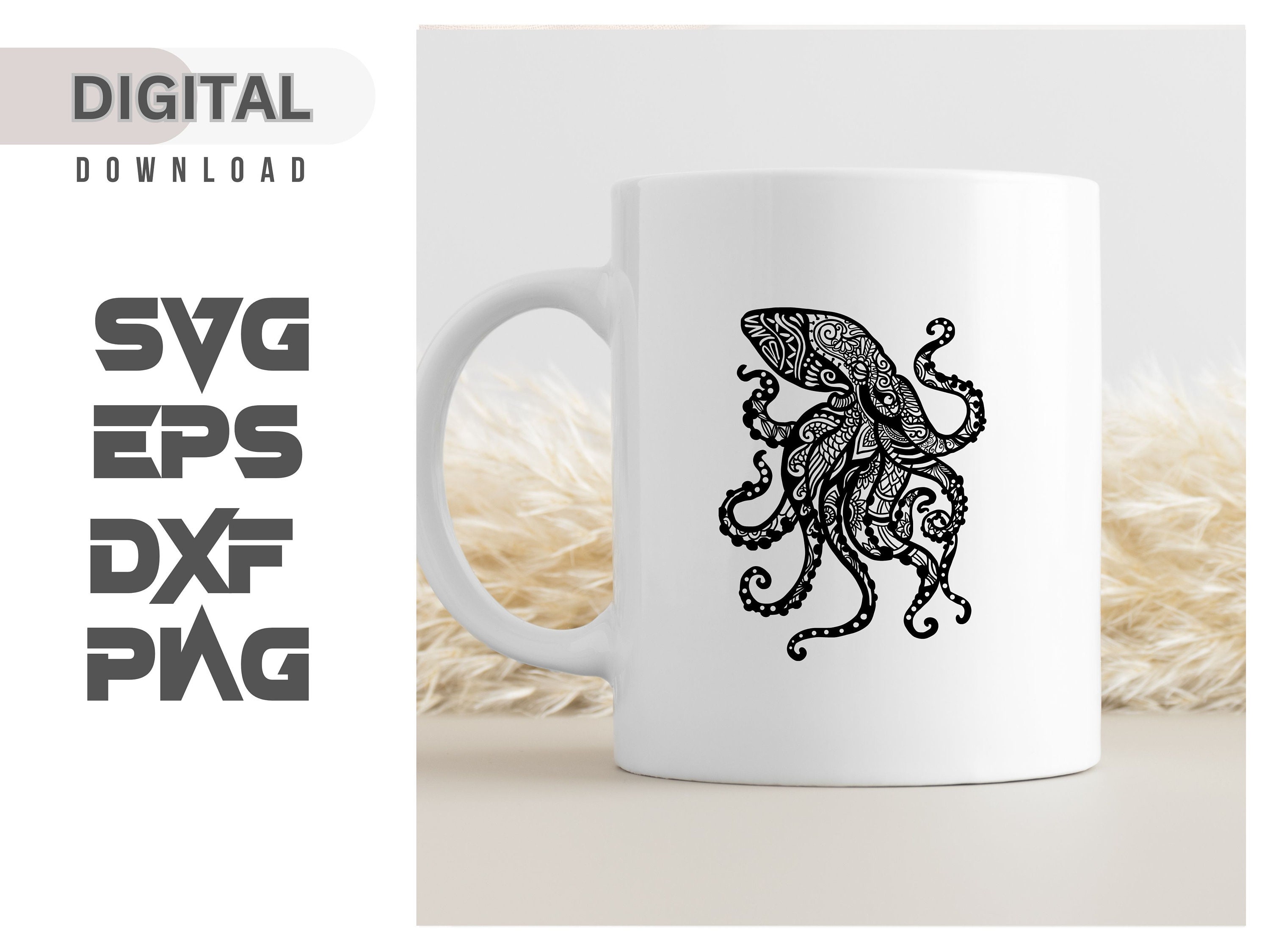 Octopus SVG Kraken SVG Kraken Hand Draw Octopus Line Art Kraken Doodle ...