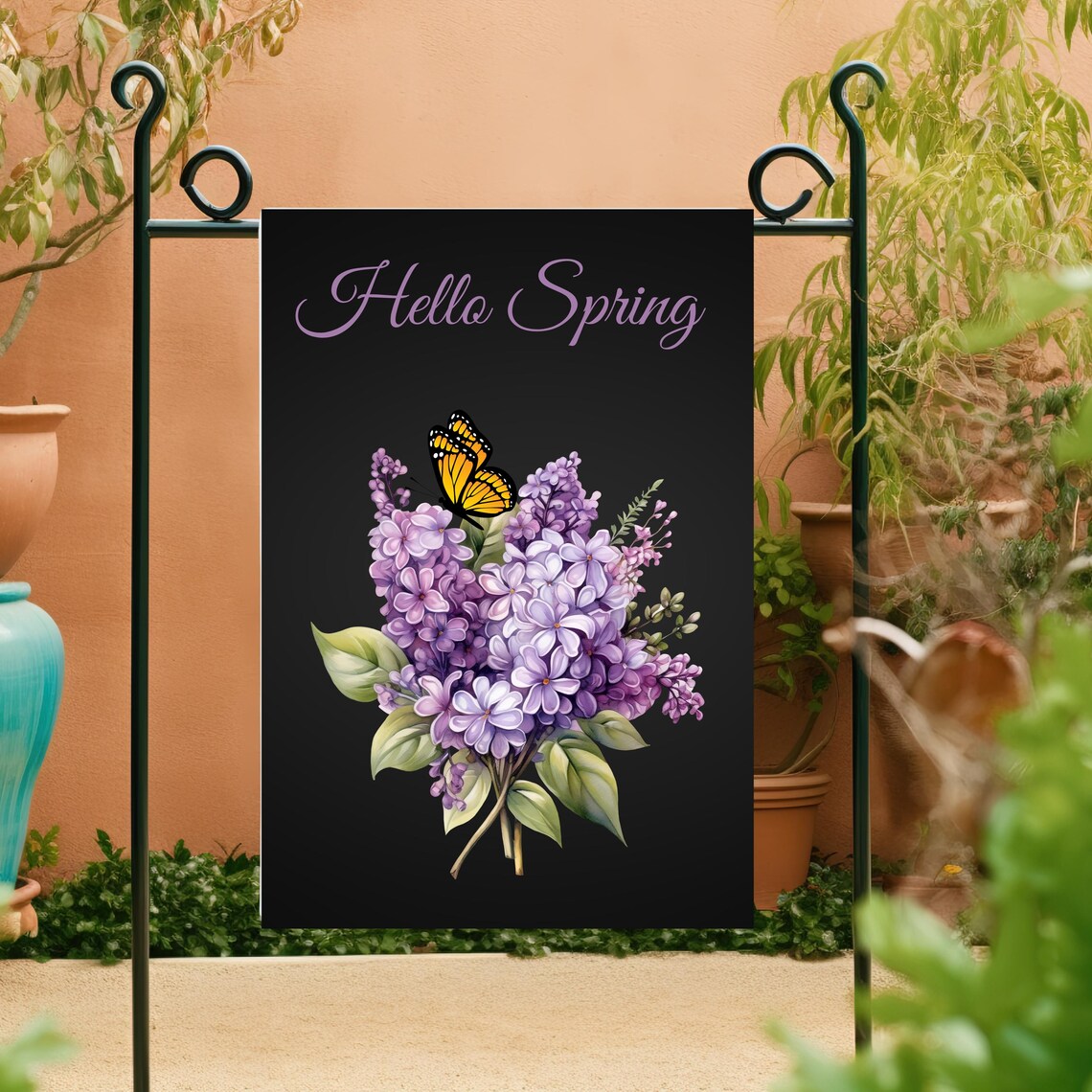 Spring Lilac Floral Garden Banner: Double-sided Outdoor Decor - Etsy