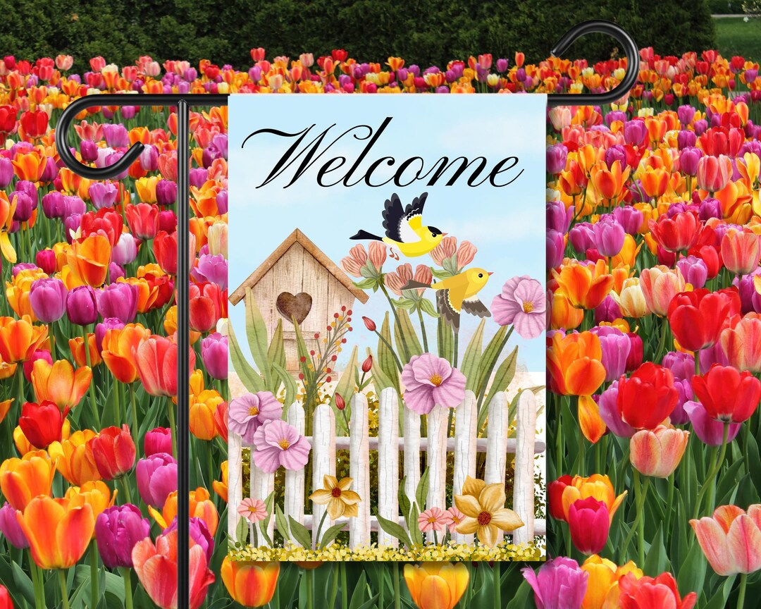 Garden Flag, Welcome Birdhouse Banner for Outdoor Garden Decor, Gift ...
