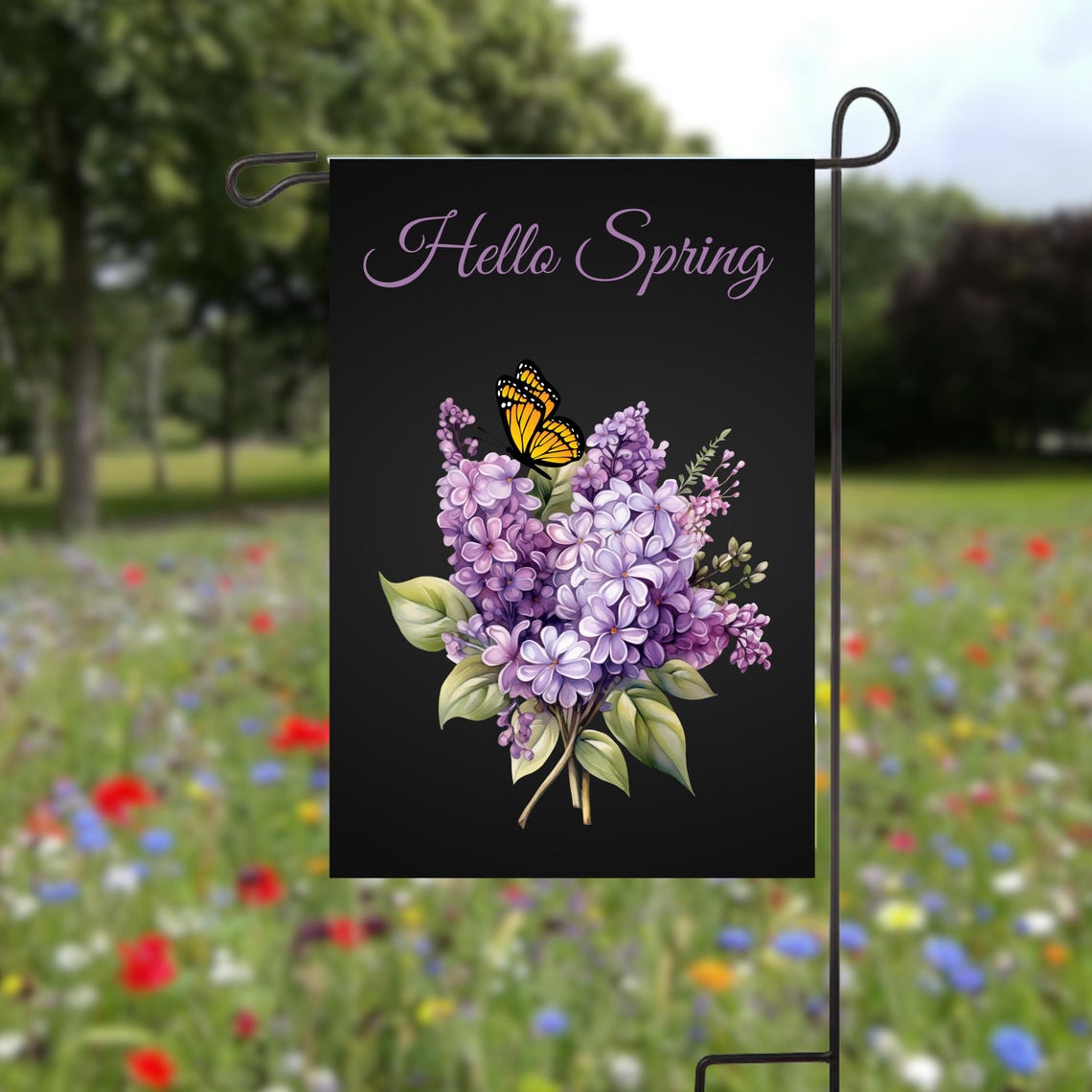 Spring Lilac Floral Garden Banner: Double-sided Outdoor Decor - Etsy