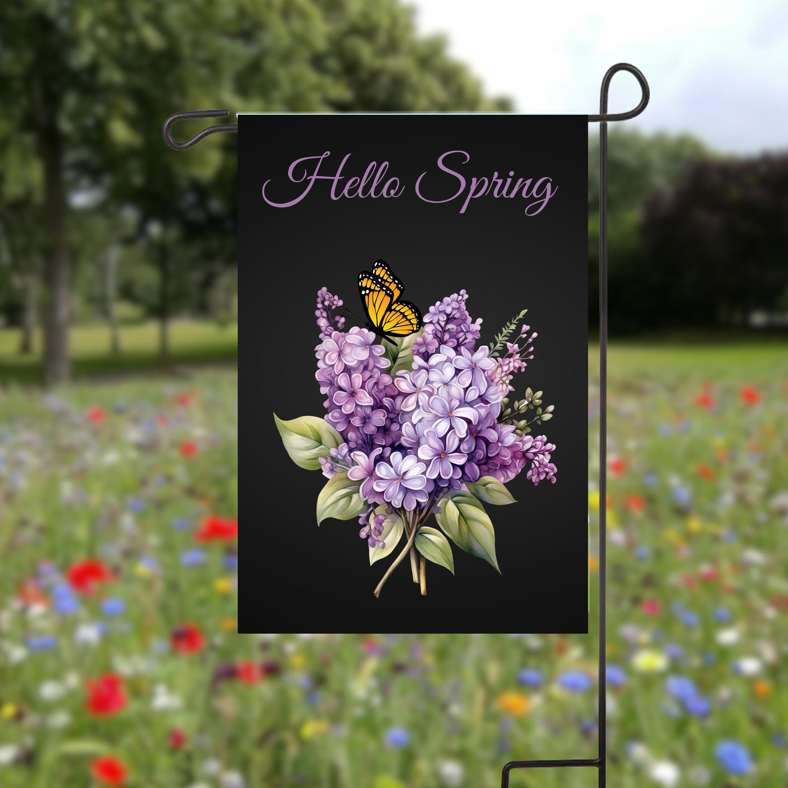 Spring Lilac Floral Garden Banner: Double-sided Outdoor Decor - Etsy