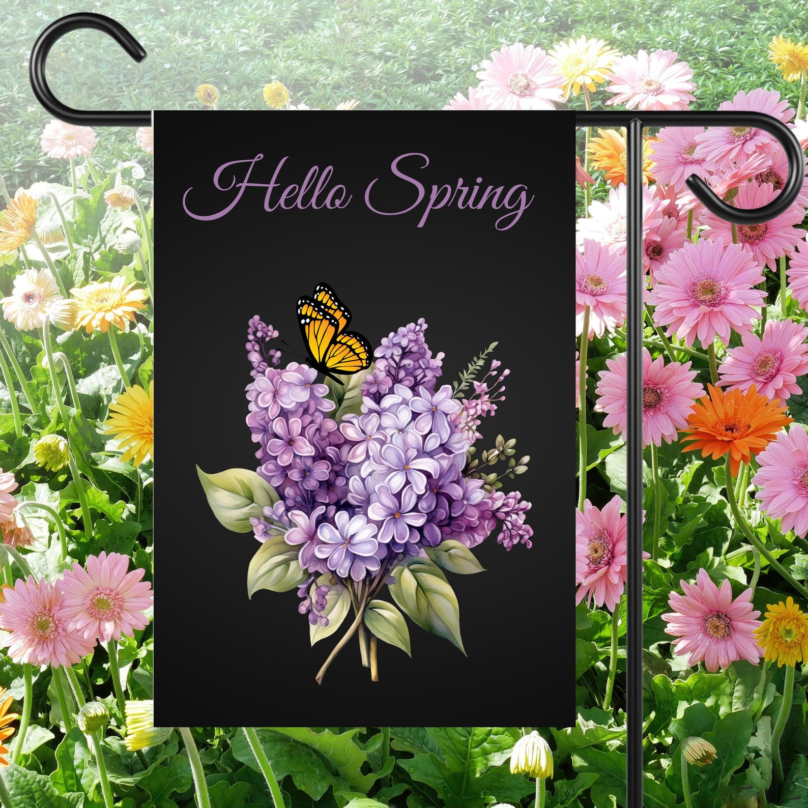 Spring Lilac Floral Garden Banner: Double-sided Outdoor Decor - Etsy