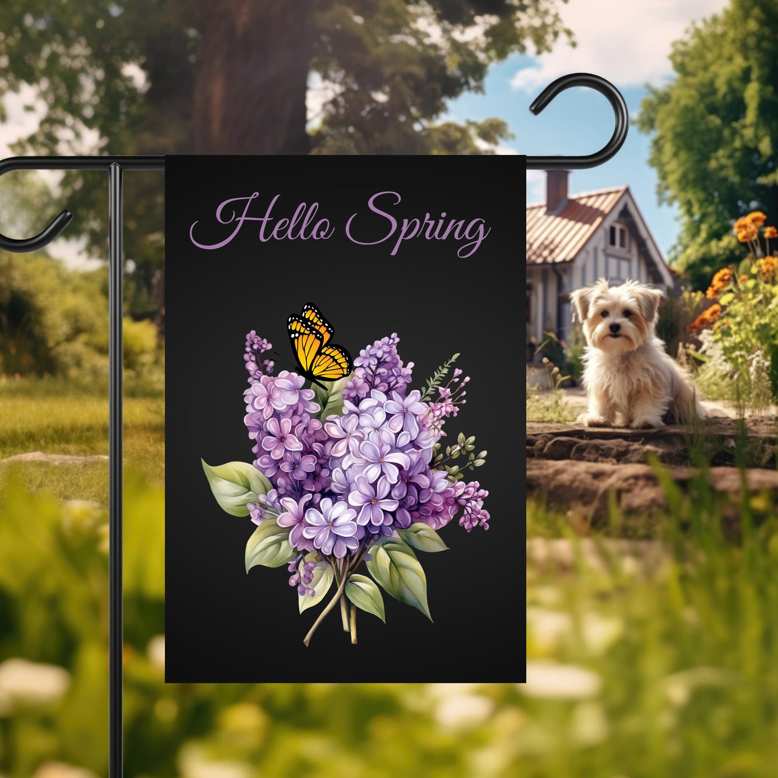 Spring Lilac Floral Garden Banner: Double-sided Outdoor Decor - Etsy