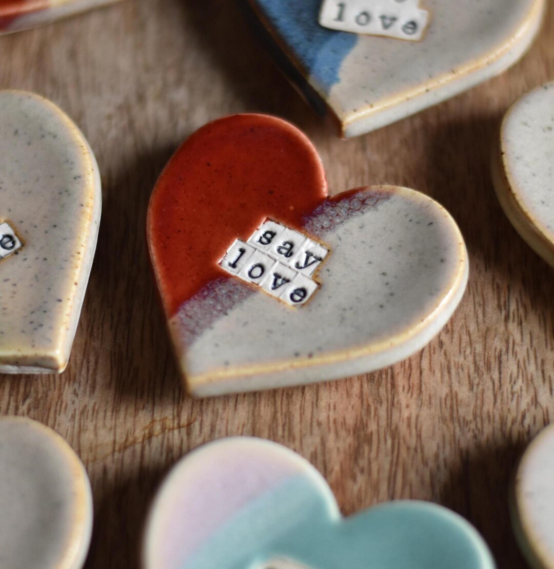 Magnet - Avett Brothers Quote, Say Love, Handmade Pottery Heart Magnet ...
