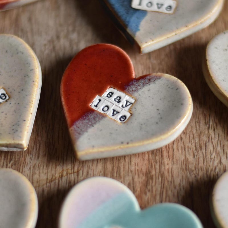 Heart Pottery Magnet - Etsy