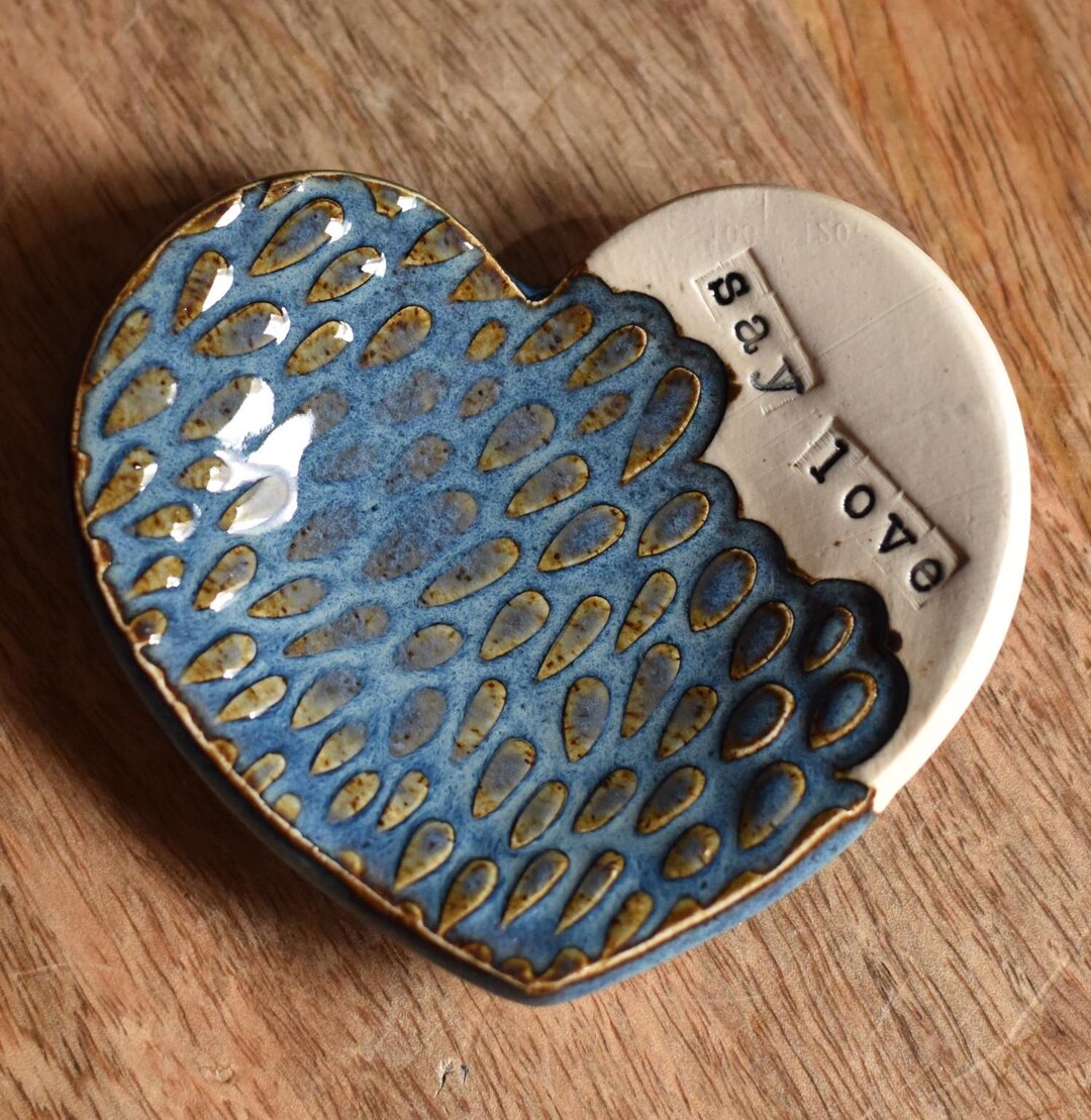 Blue - Avett Brothers Quote, Say Love, Handmade Pottery Trinket Dish ...