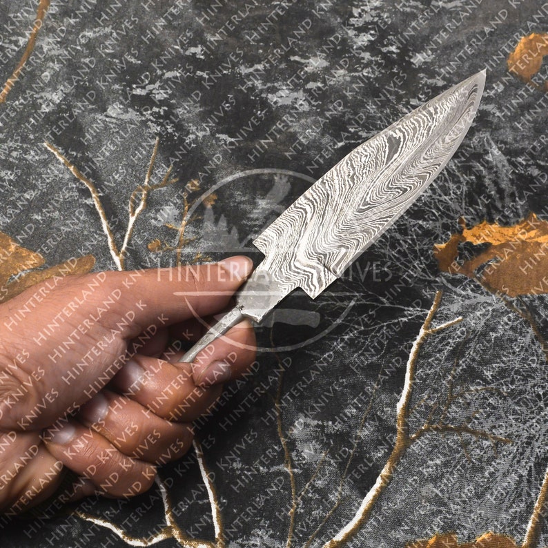 Handmade Blank Blade for Knife Making | Damascus Steel Rat Tail Blank ...