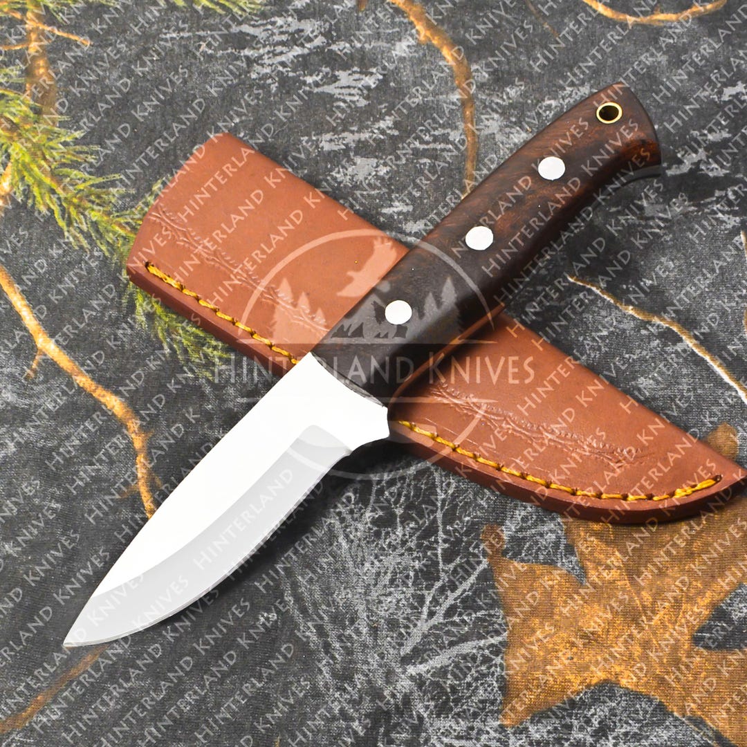 Hand Forged Bushcraft Knife With Leather Sheath | Fixed Blade| Custom ...