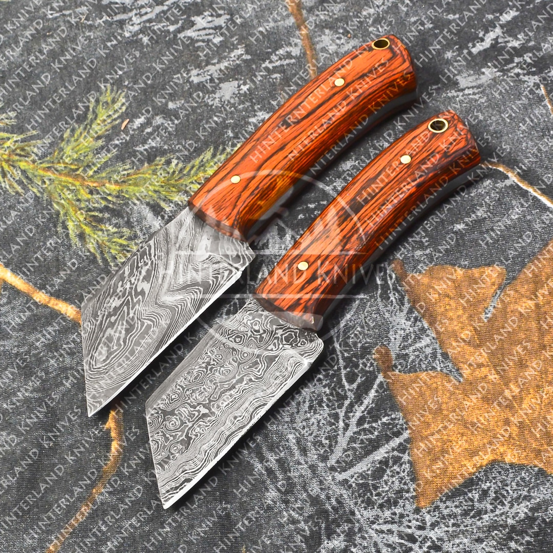 Raindrop Damascus Sheepsfoot Knife With Sheath | Full Tang Halloween ...