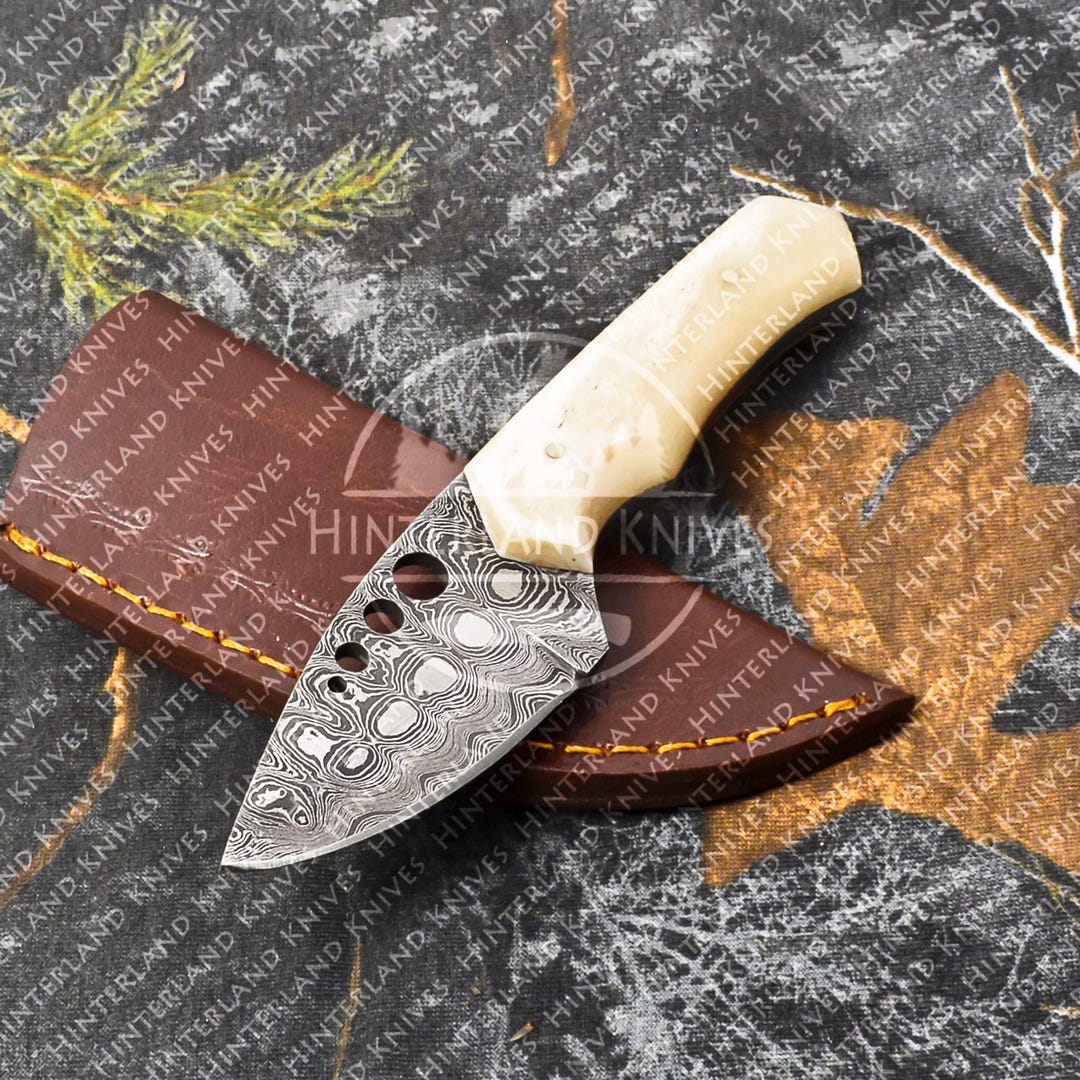 Handmade Damascus Bone Skinner Knife With Sheath | Fixed Blade Custom ...