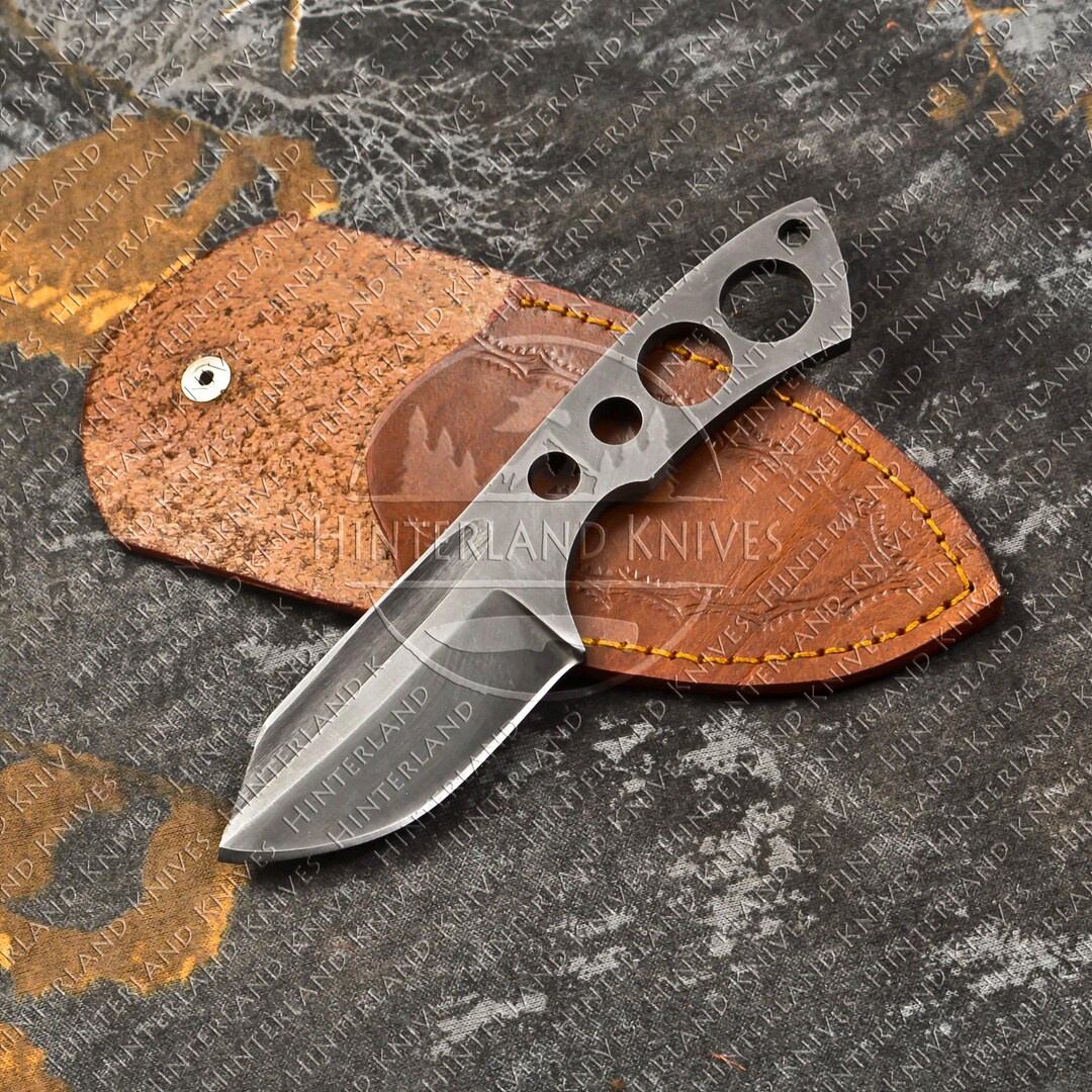 Hand Forged Skeleton Knife Neck Knife With Leather Sheath Custom ...