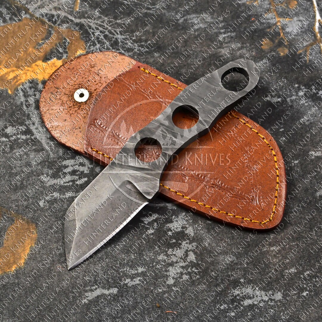 Hand Forged Skeleton Knife With Leather Sheath Custom Handmade Tactical ...