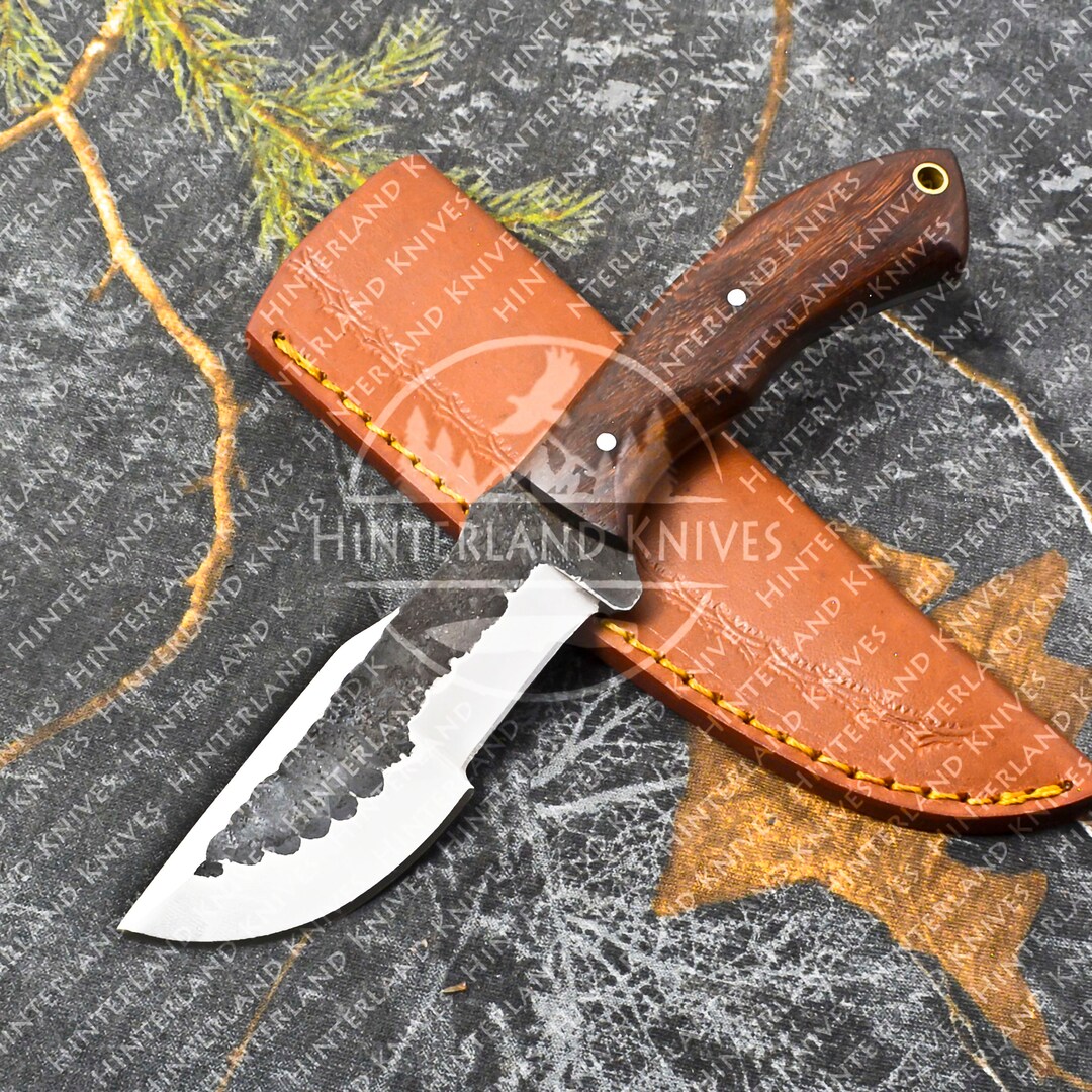 Hand Forged Bushcraft Tracker Knife With Leather Sheath | Fixed Blade ...