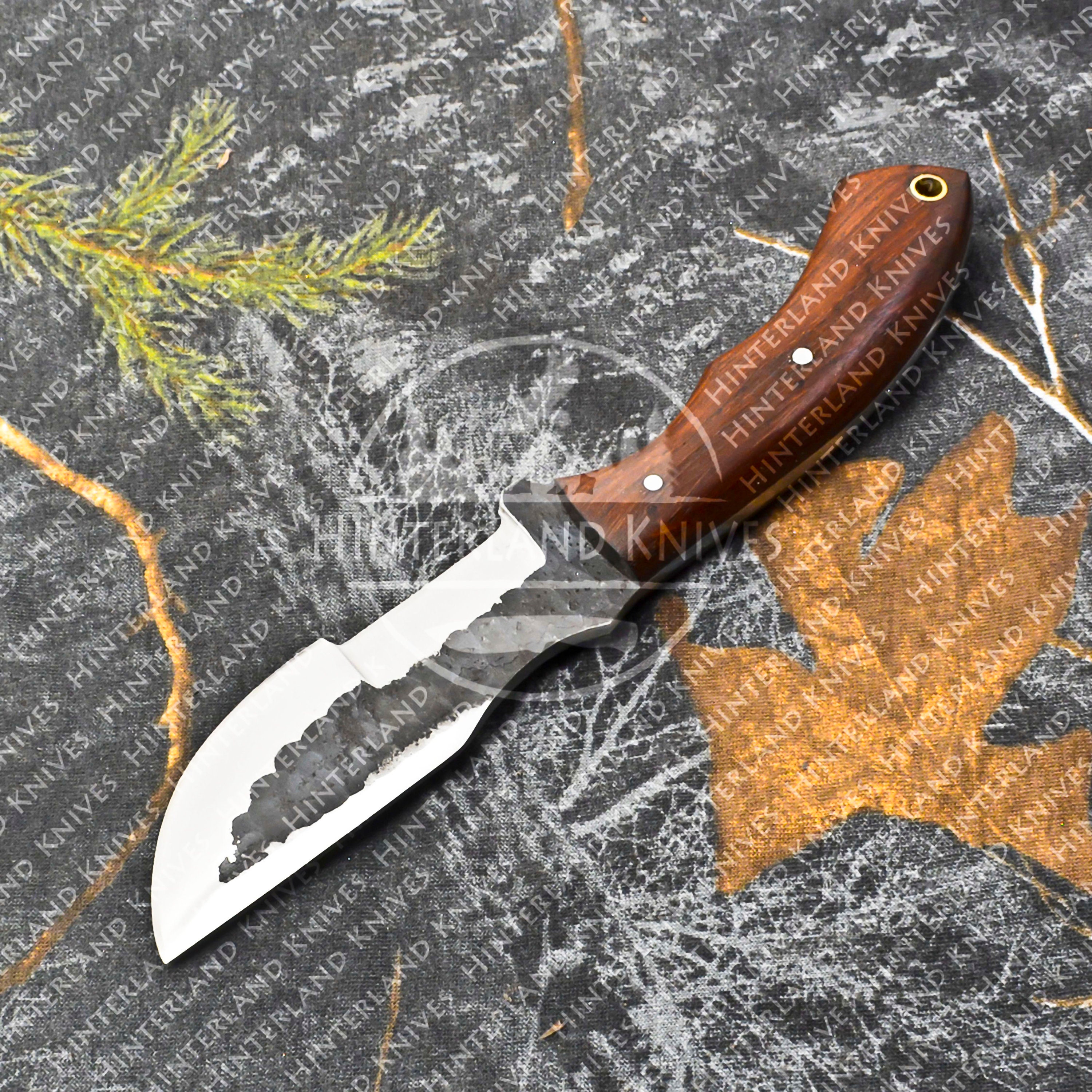 Hand Forged Bushcraft Tracker Knife With Leather Sheath | Fixed Blade ...