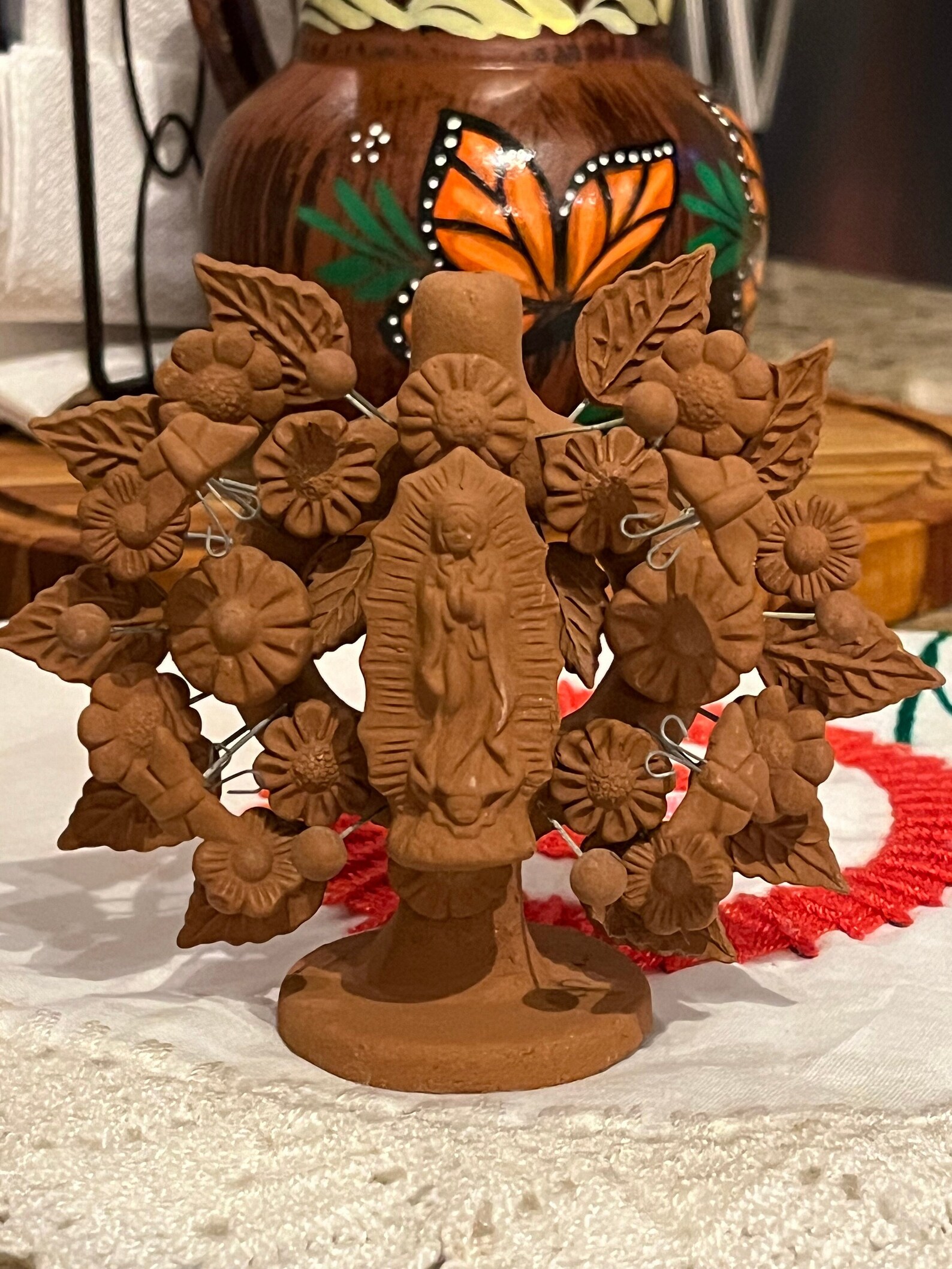 Clay Handmade Virgen Unique Piece Mexican Home Decor-virgen De ...