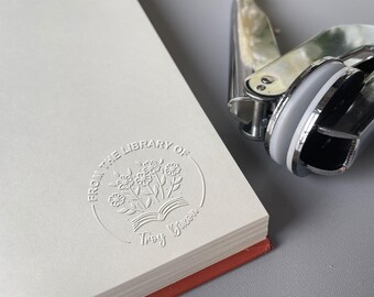 Book Embosser Personalized Custom From the Library of Book Stamp Library Embosser Ex Libris Book ...